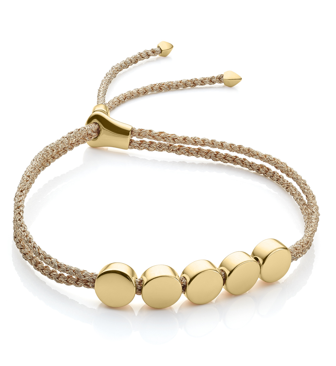 Linear Bead Friendship Bracelet in 18ct Gold Vermeil on Sterling Silver ...