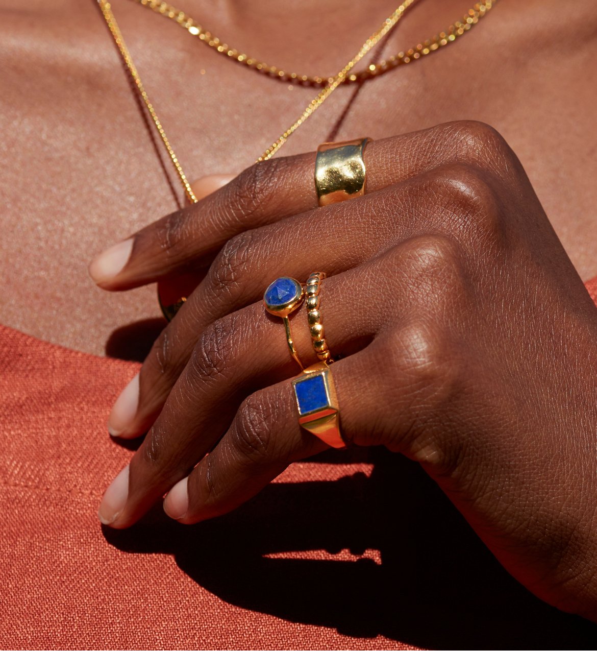 Signature Signet Gemstone Ring in 18ct Gold Vermeil on Sterling Silver ...