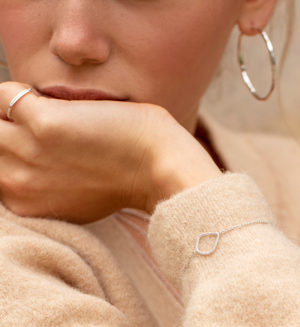 Riva Diamond Kite Chain Bracelet in 18k Rose Gold Vermeil On Sterling ...