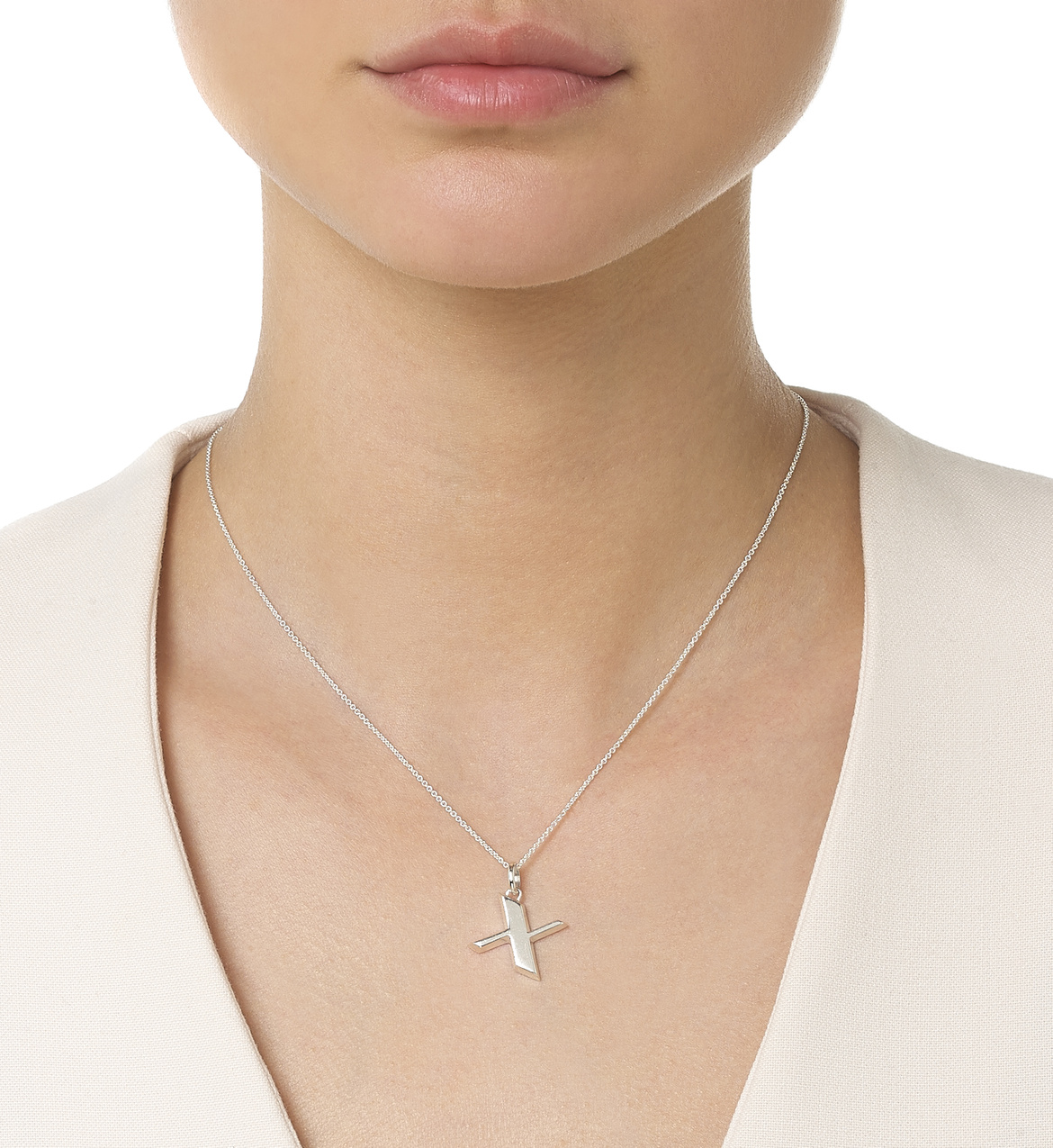 Alphabet X Pendant Charm in Sterling Silver | Jewellery by Monica Vinader
