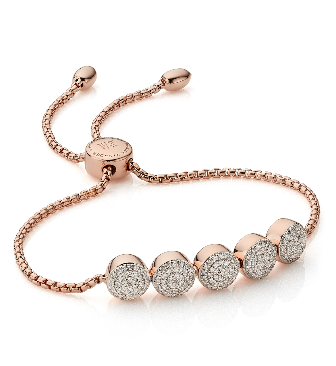 Fiji Button Friendship Chain Bracelet in 18ct Rose Gold Vermeil on ...