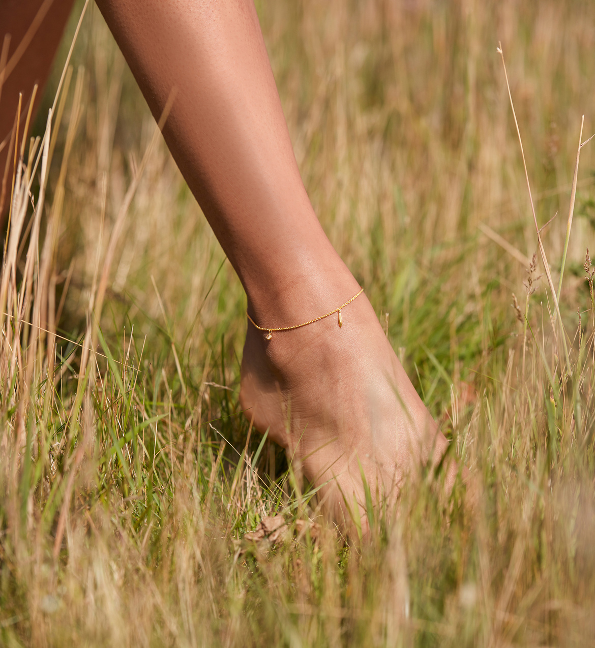 Siren Charm Anklet in 18ct Gold Vermeil on Sterling Silver and Rock ...