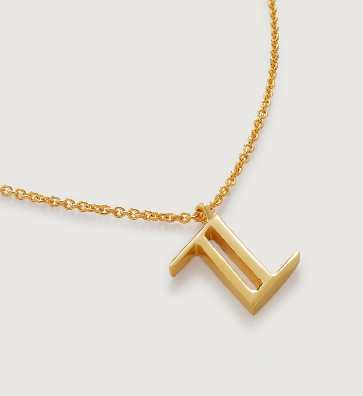 Initial Z Chain Necklace in 18k Gold Vermeil on Sterling Silver ...