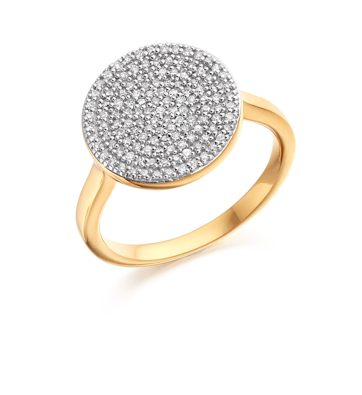 Ava Disc Ring in 18k Gold Vermeil on Sterling Silver and Diamond ...