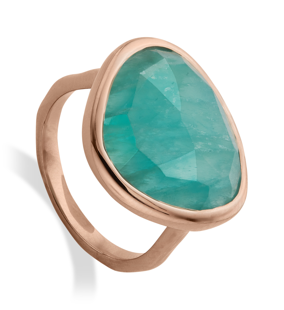 Siren Ring in 18ct Rose Gold Vermeil on Sterling Silver and Amazonite ...