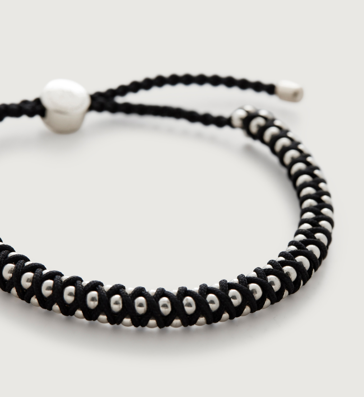 Rio Friendship Bracelet in Sterling Silver - Black | Jewellery by ...