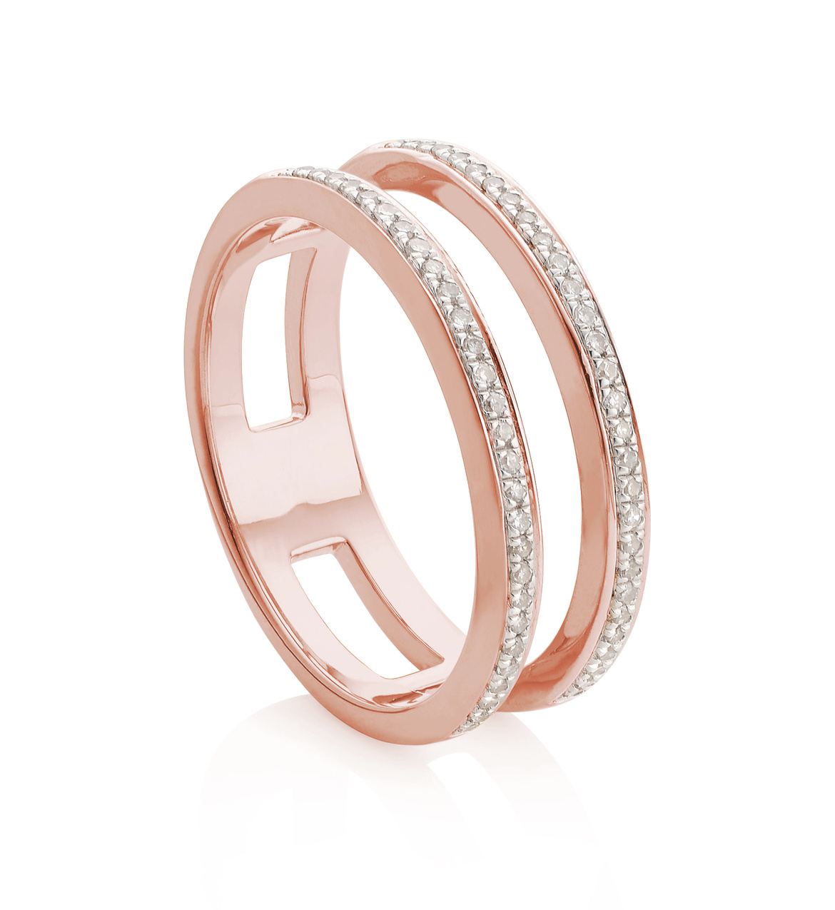 Skinny Double Band Ring in 18k Rose Gold Vermeil On Sterling Silver and ...