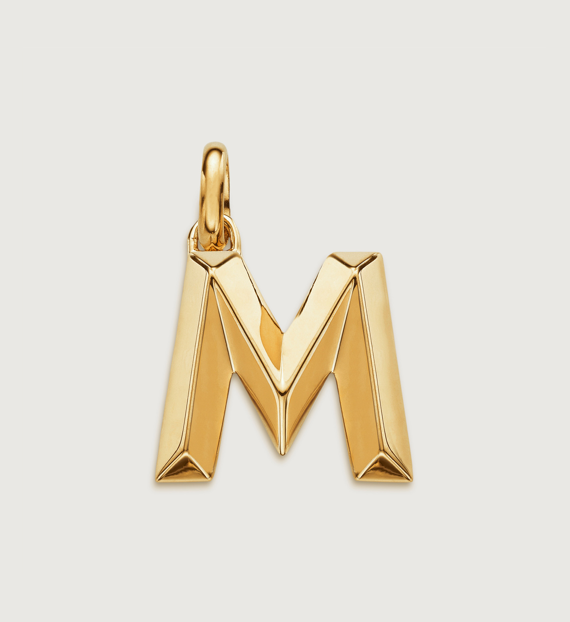 Alphabet M Pendant Charm in 18ct Gold Vermeil on Sterling Silver ...