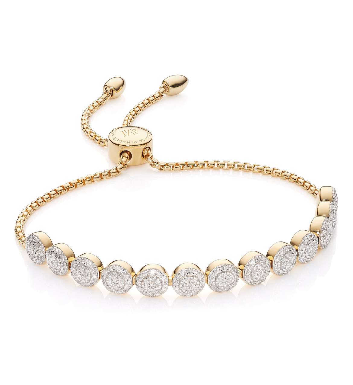 Fiji Mini Button Friendship Chain Bracelet in 18k Gold Vermeil on ...