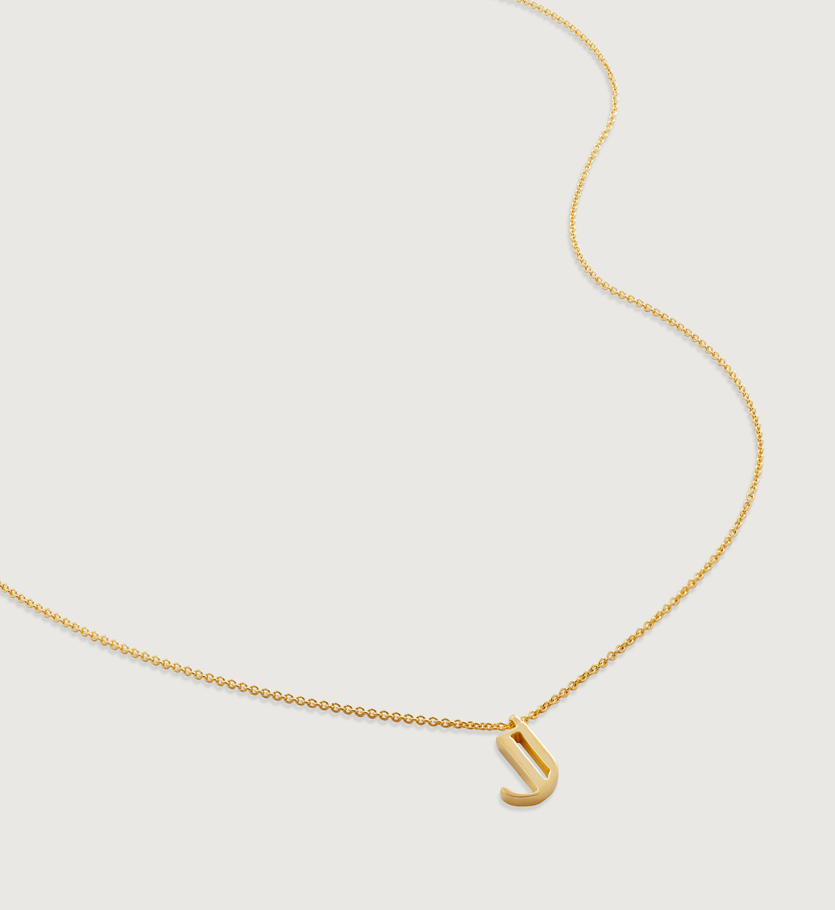 Initial J Necklace Adjustable 41-46cm/16-18” in 18ct Gold Vermeil on ...