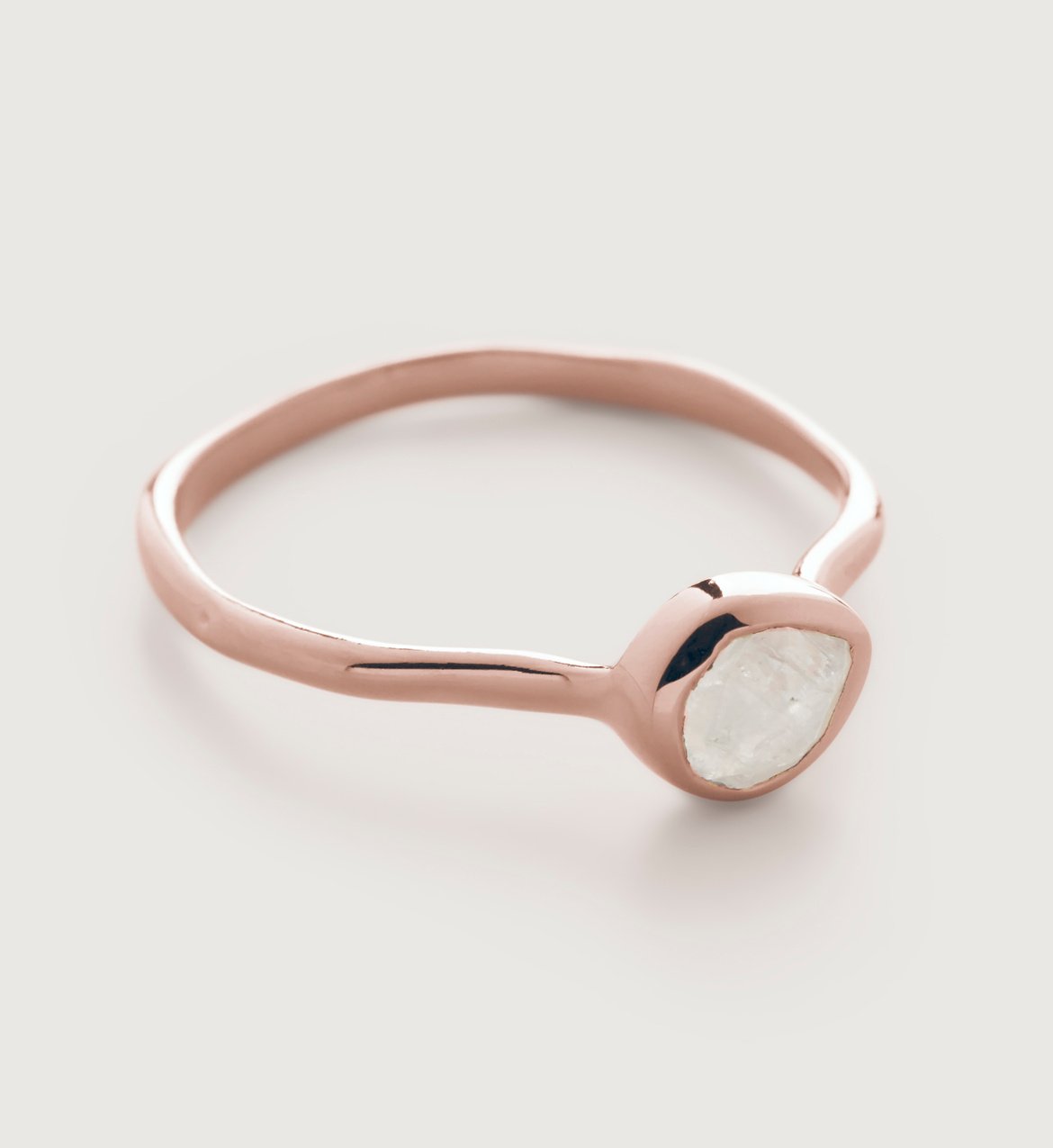 Siren Small Stacking Ring in 18ct Rose Gold Vermeil on Sterling Silver and Moonstone | Jewellery ...