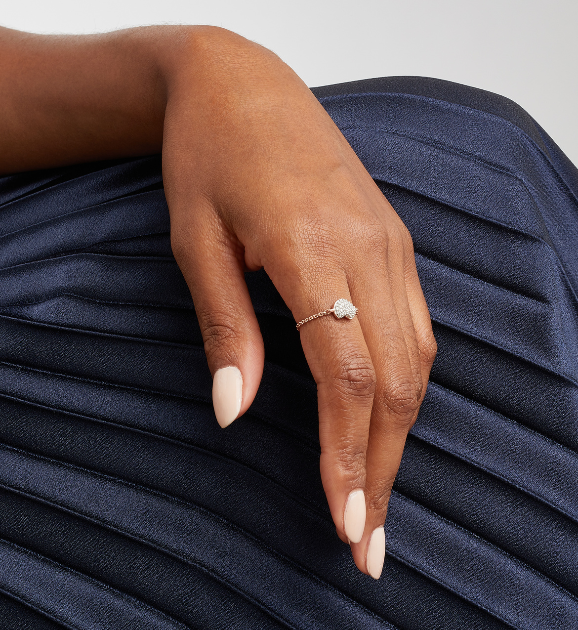 Nura Mini Heart Adjustable Friendship Diamond Ring in 18ct Rose Gold ...