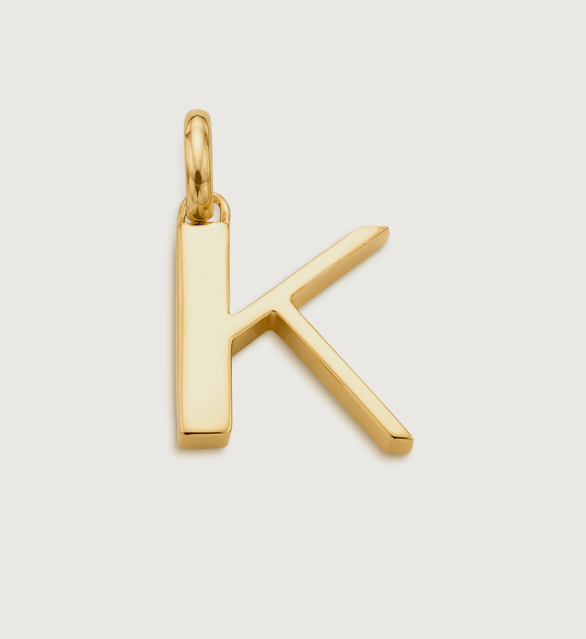 Alphabet K Pendant Charm in 18ct Gold Vermeil on Sterling Silver ...