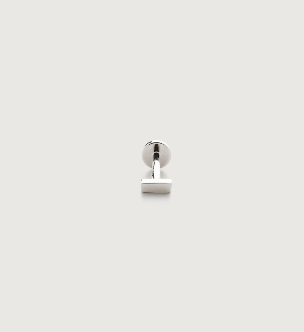 Linear Flat Back Piercing Stud in 14k Solid White Gold | Jewellery by ...