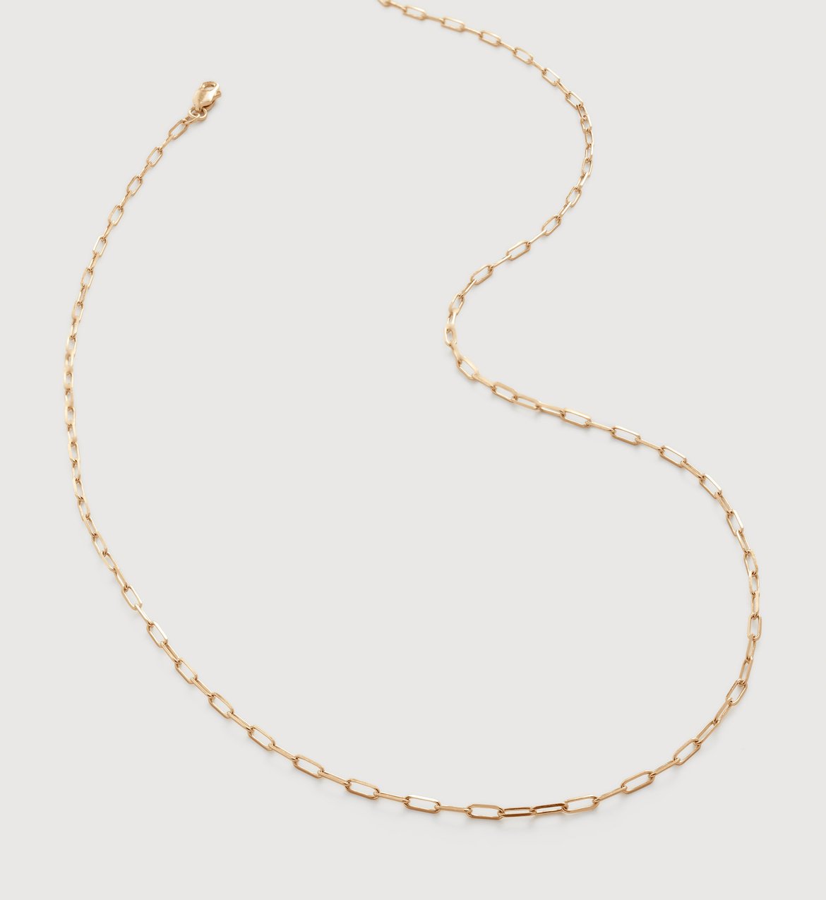 Mini Paperclip Chain Necklace 18' in 14k Solid Gold | Jewellery by ...