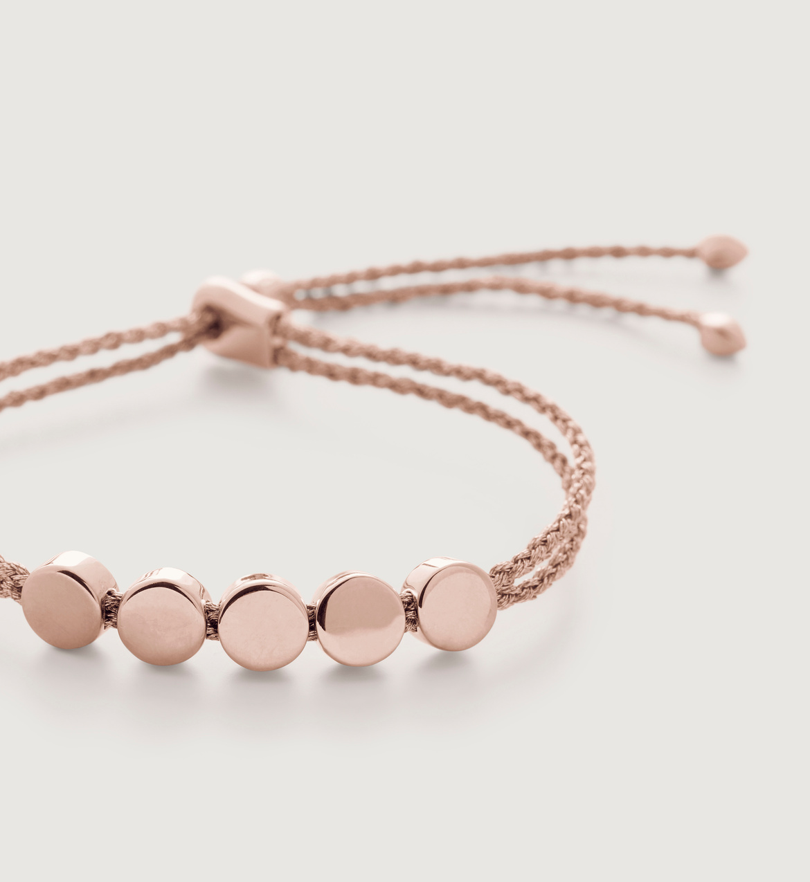 Linear Bead Friendship Bracelet in 18ct Rose Gold Vermeil on Sterling ...