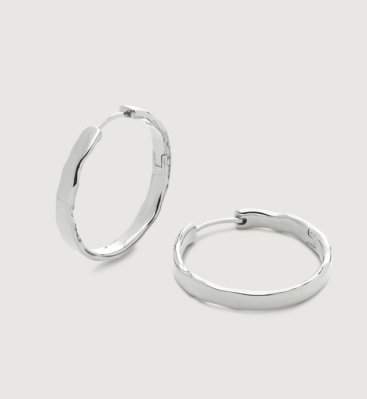 Siren Muse Wave Medium Hoop Earrings in Sterling Silver | Jewellery by ...