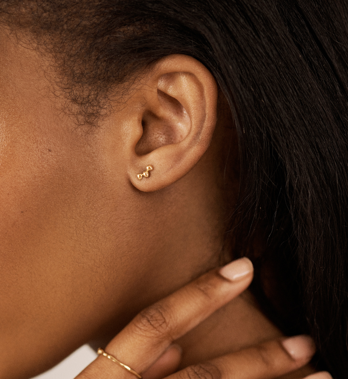 Mini Nugget Cluster Flat Back Piercing Stud in 14k Solid Gold ...