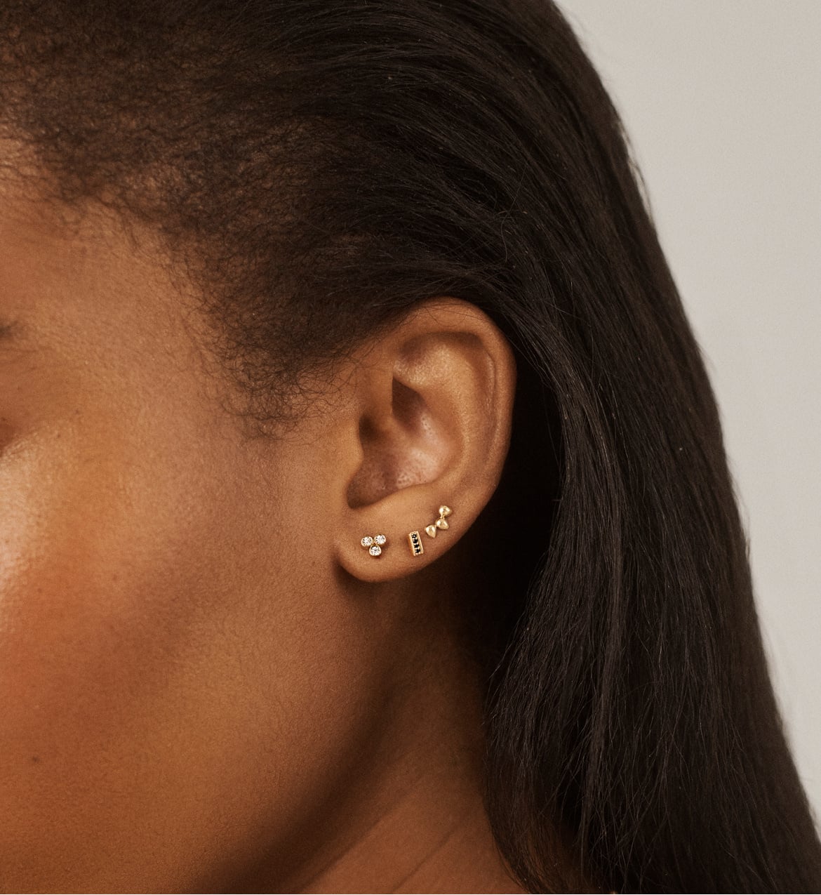 Mini Nugget Cluster Flat Back Piercing Stud in 14k Solid Gold ...