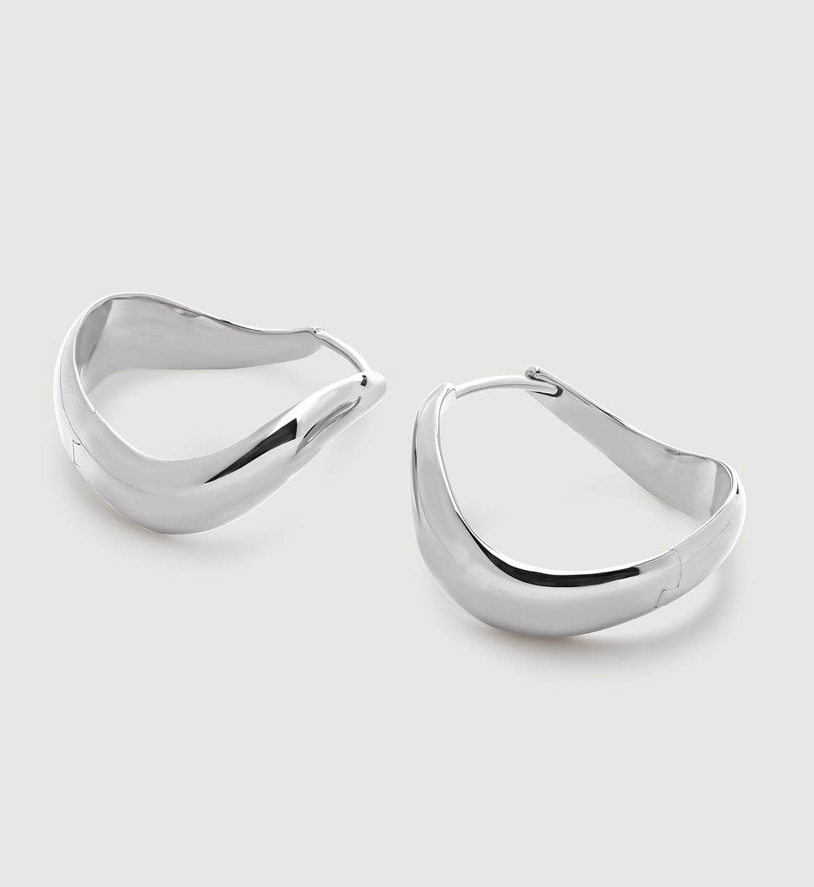Swirl Medium Hoop Earrings in Sterling Silver | Jewellery by Monica Vinader
