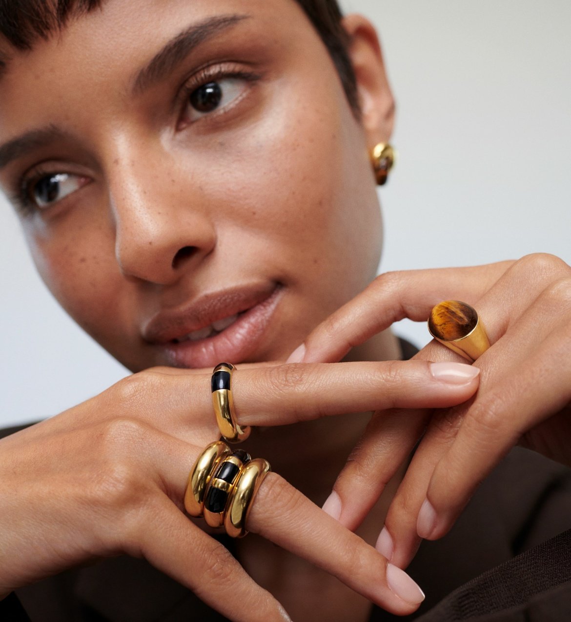 Kate Young Gemstone Ring in 18k Gold Vermeil on Sterling Silver and ...