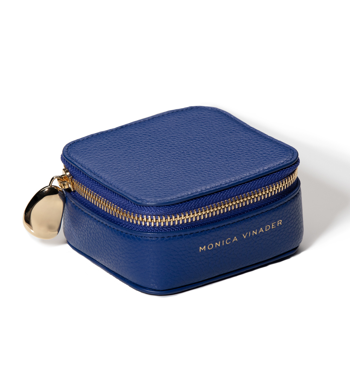 Leather Trinket Box in Leather - Navy Blue | Jewellery by Monica Vinader