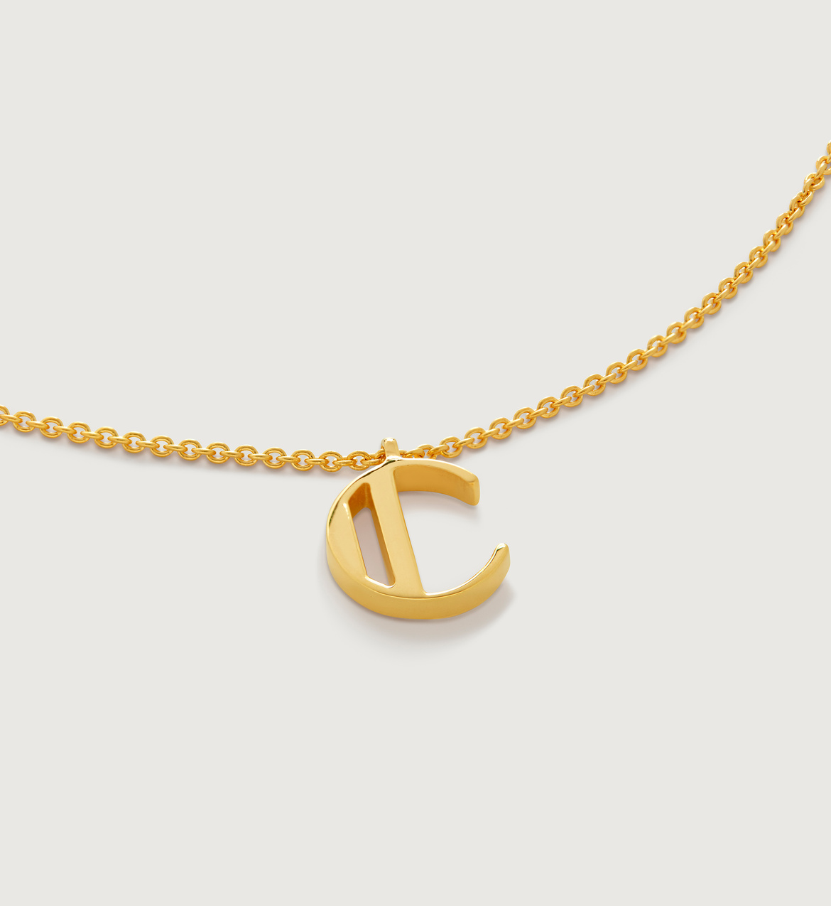 Initial C Chain Necklace in 18k Gold Vermeil on Sterling Silver ...
