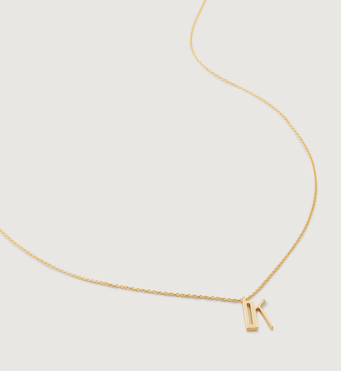 Initial K Chain Necklace in 18k Gold Vermeil on Sterling Silver ...