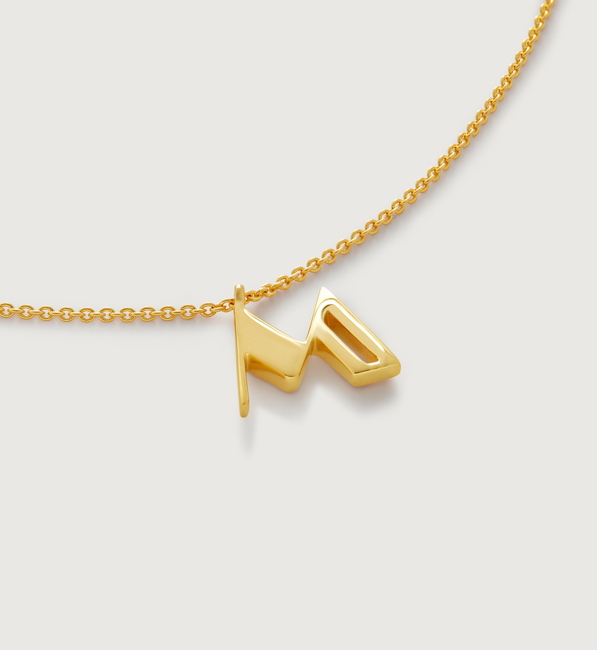Initial M Chain Necklace in 18k Gold Vermeil on Sterling Silver ...
