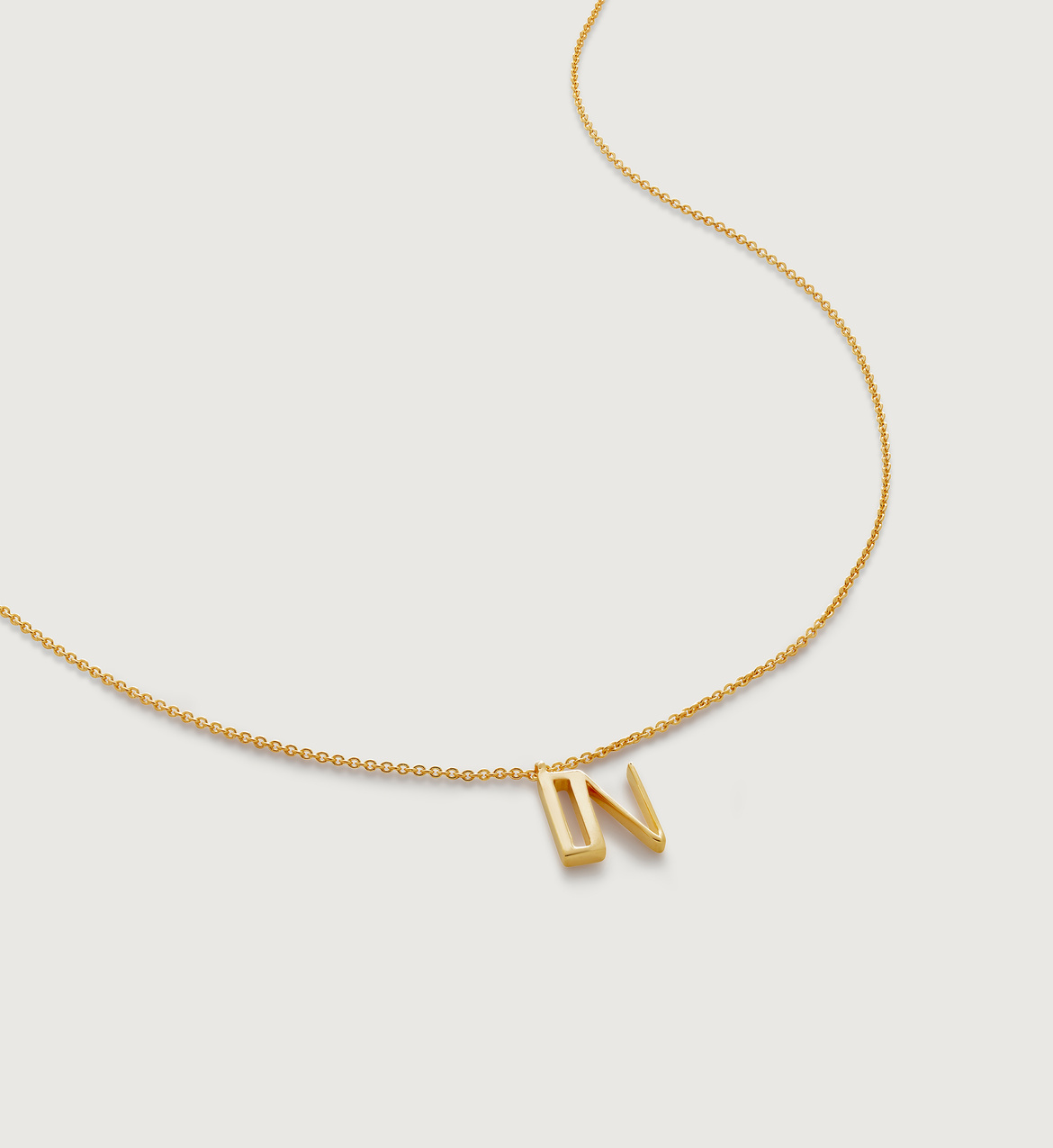Initial N Chain Necklace in 18k Gold Vermeil on Sterling Silver ...