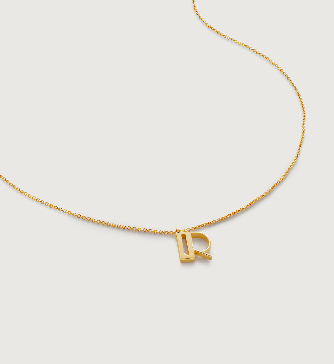 Initial R Chain Necklace in 18k Gold Vermeil on Sterling Silver ...