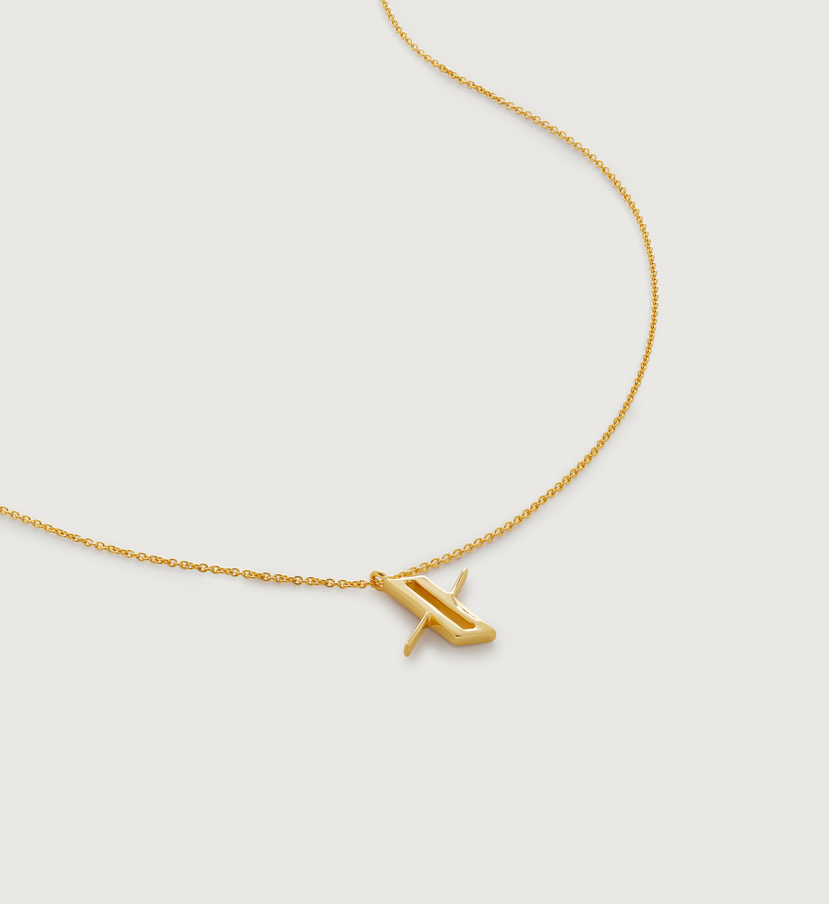 Initial X Chain Necklace in 18k Gold Vermeil on Sterling Silver ...