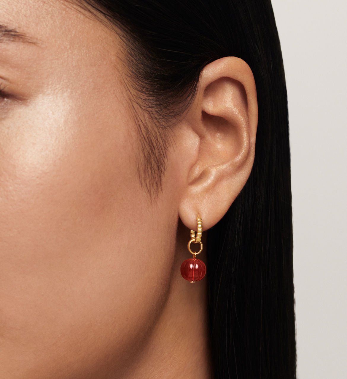 Lantern Gemstone Nura Teardrop Huggie Earrings | Jewellery Sets | Monica Vinader