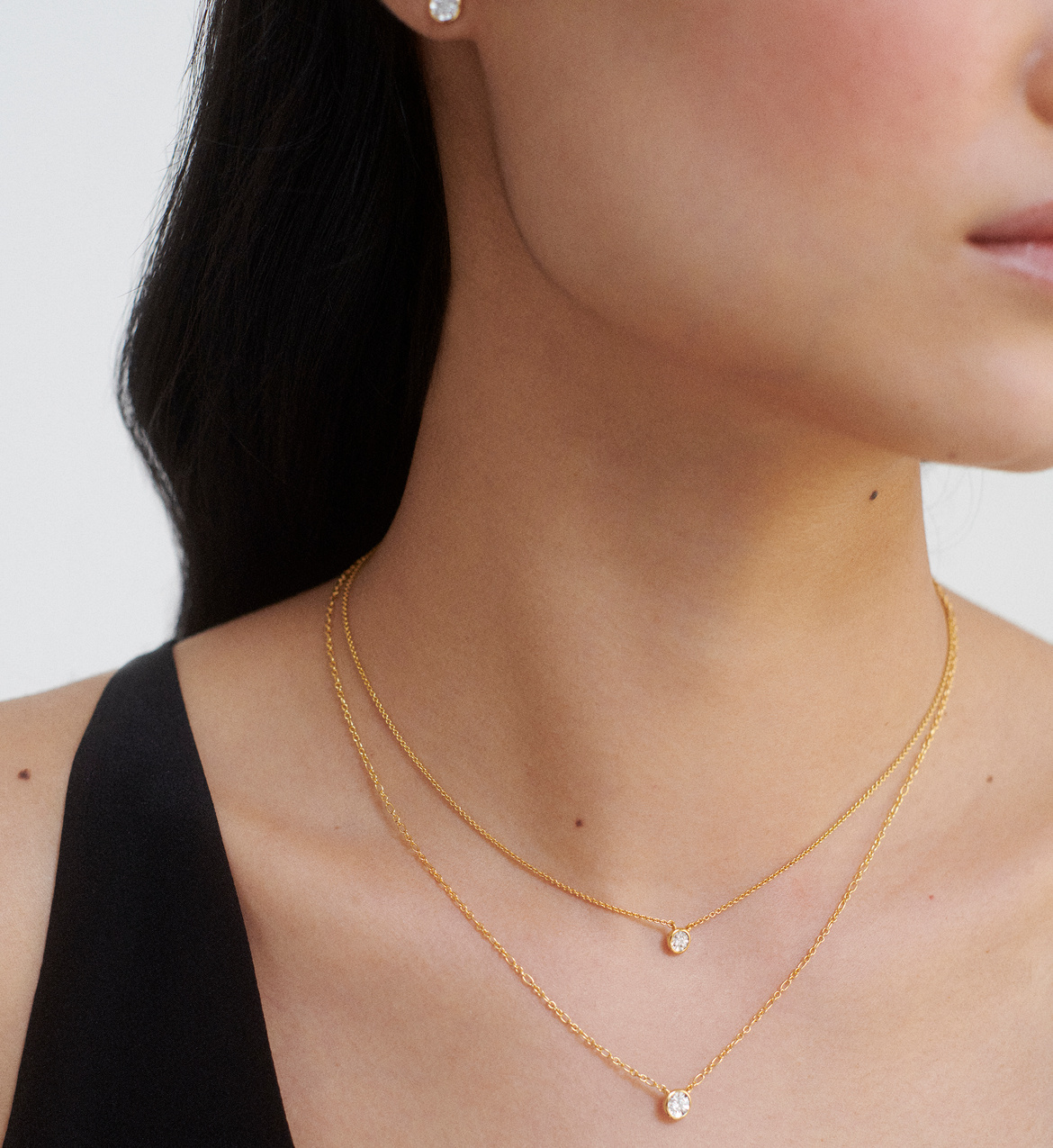 Diamond Essential Chain Necklace Adjustable 41-46cm/16-18' in 18k Gold ...