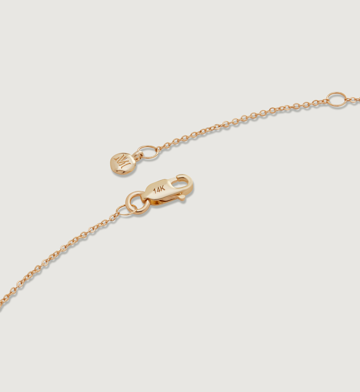 Mini Initial B Chain Necklace in 14k Solid Gold | Jewellery by Monica ...