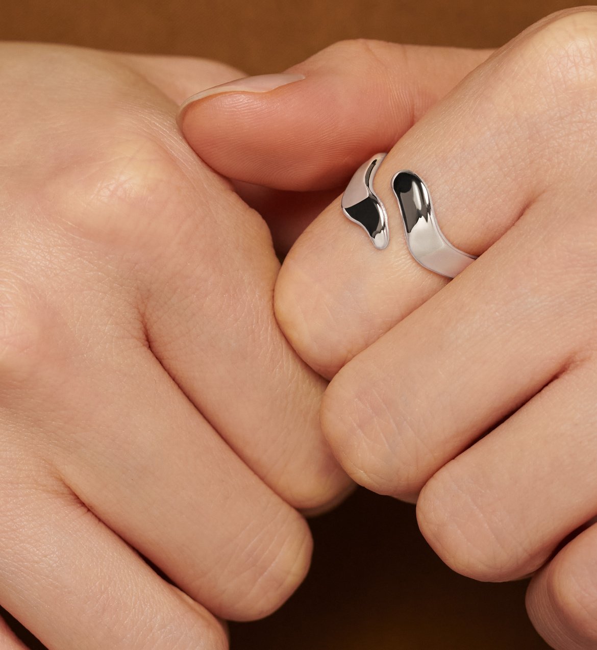 The Wave Wrap Ring in Sterling Silver | Jewellery by Monica Vinader