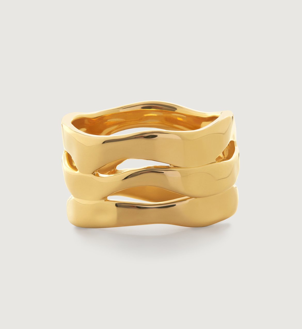 Wave Triple Ring in 18k Gold Vermeil on Sterling Silver | Jewellery by ...