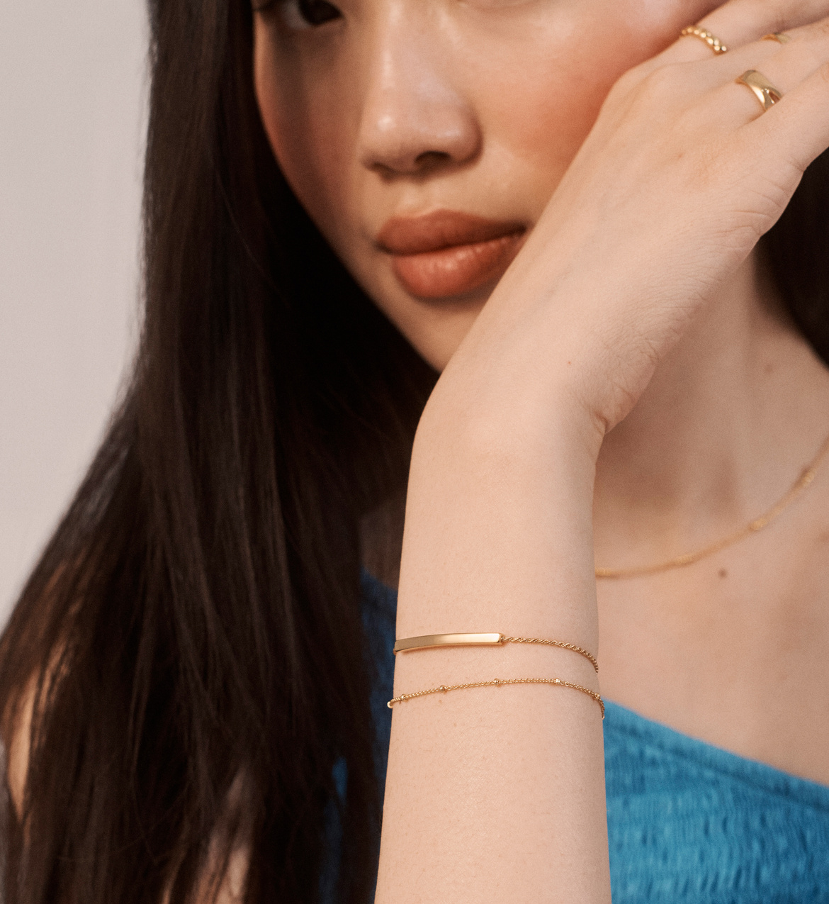 Linear Mini Friendship Chain Bracelet in 18k Gold Vermeil on Sterling ...