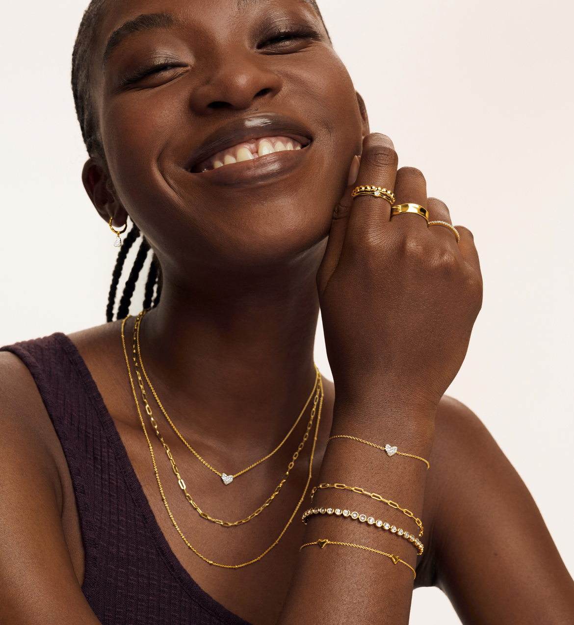 Siren Mini Diamond Stacking Ring in 18k Gold Vermeil on Sterling Silver ...