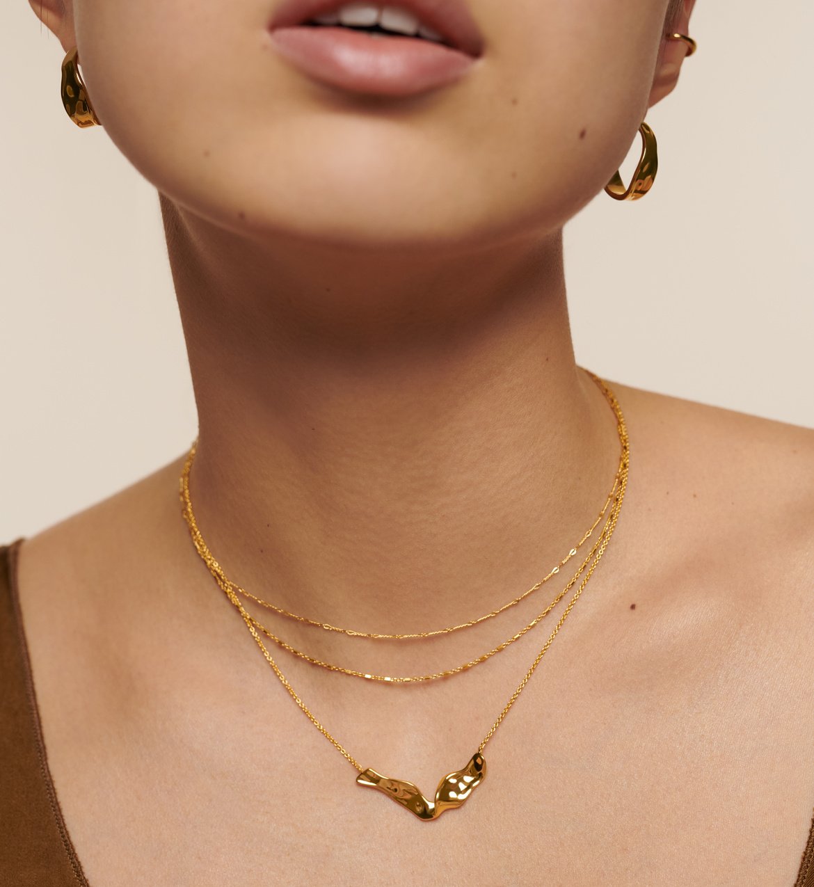 Wave Chain Necklace in 18k Gold Vermeil on Sterling Silver | Jewellery ...