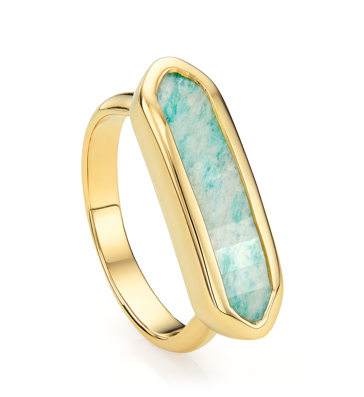 Baja Ring in 18ct Gold Vermeil on Sterling Silver and Amazonite ...