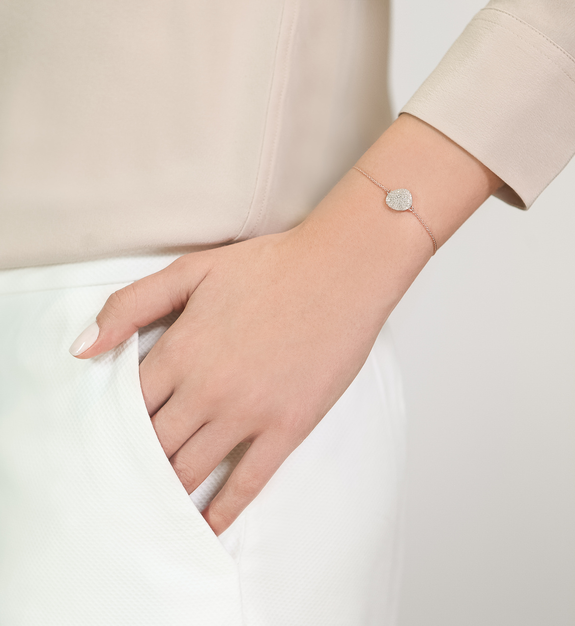 Nura Pebble Bracelet in 18ct Rose Gold Vermeil On Sterling Silver and ...