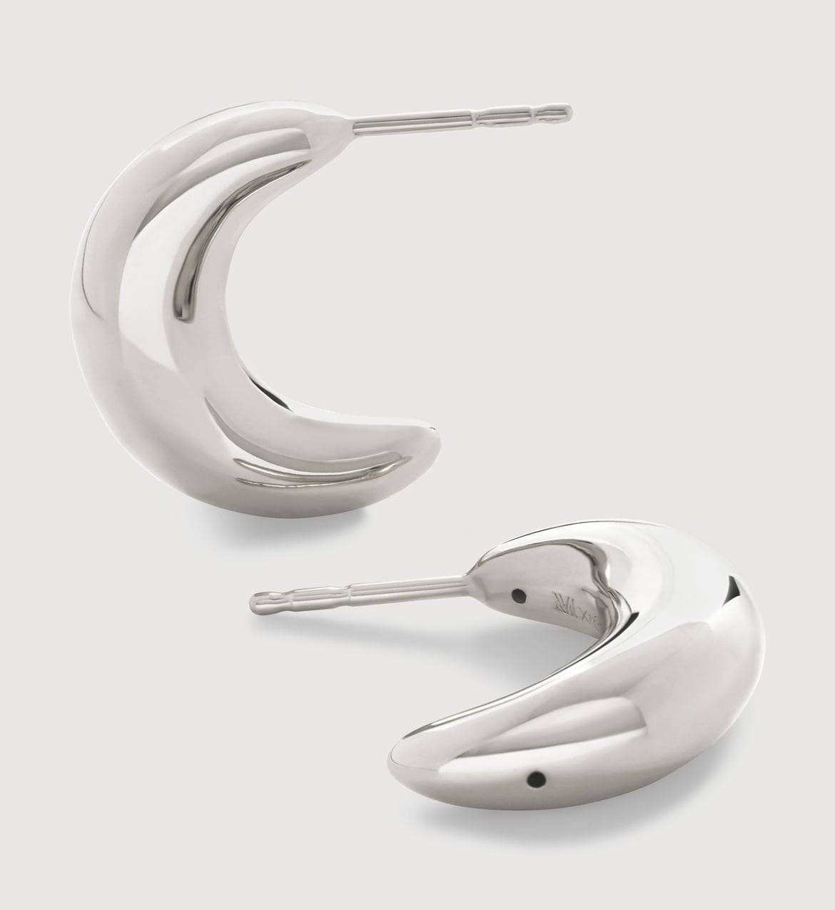 Crescent Moon Medium Hoop Earrings In Sterling Silver Jewellery By Monica Vinader