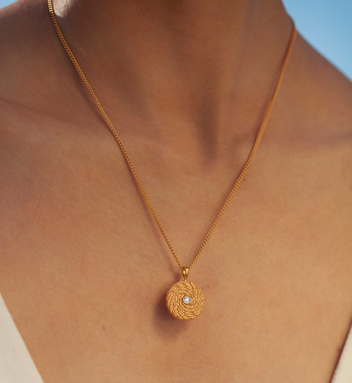 Corda Lab Grown Diamond Locket in 18k Gold Vermeil on Sterling Silver ...