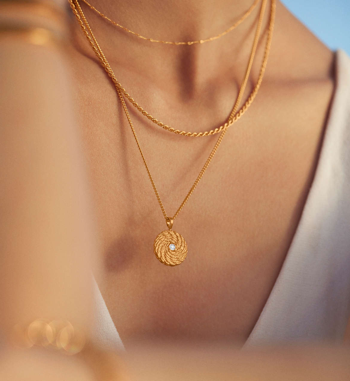 Corda Lab Grown Diamond Locket in 18k Gold Vermeil on Sterling Silver ...