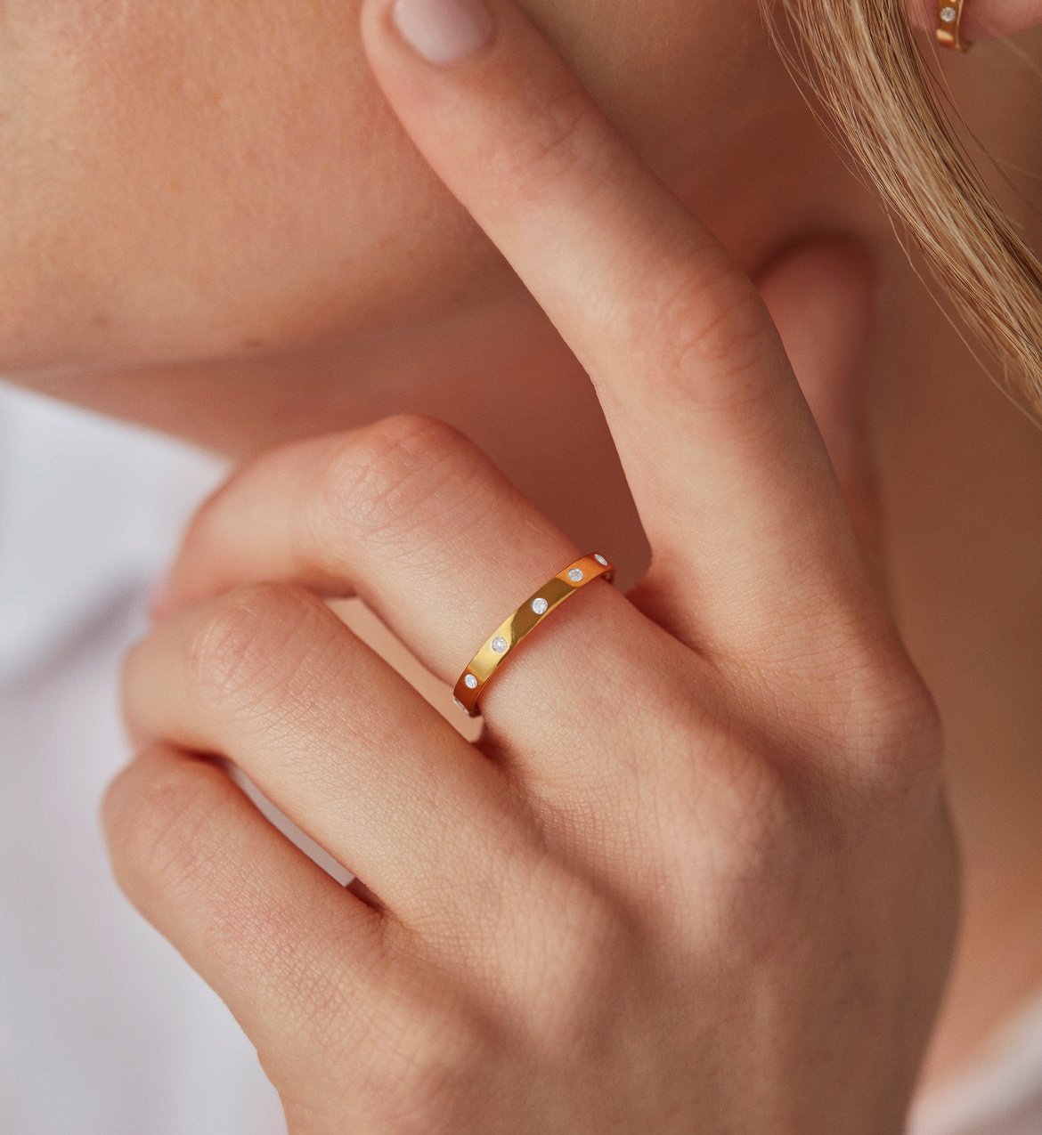 Fiji Gem Lab Grown Diamond Ring in 18k Gold Vermeil on Sterling Silver ...