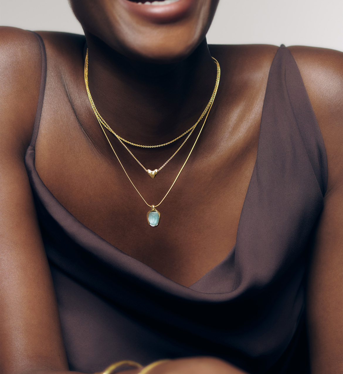 Odyssey Gemstone Necklace Adjustable 41-46cm/16-18’ in 18k Gold Vermeil ...