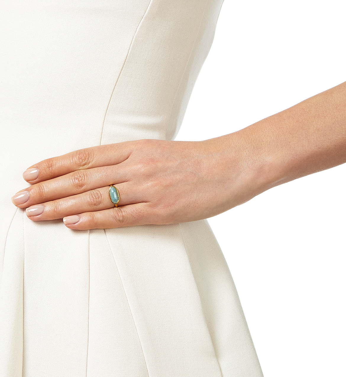 Vega Ring in 18ct Gold Vermeil On Sterling Silver and Aquamarine ...