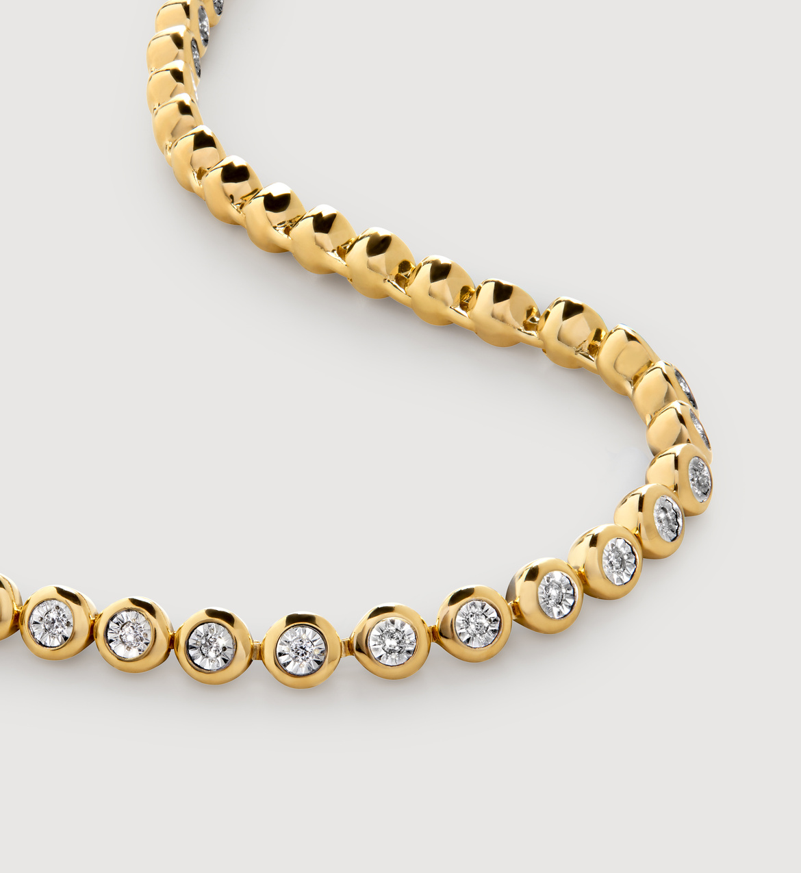 Round Diamond Tennis Bracelet in 18k Gold Vermeil on Sterling Silver ...
