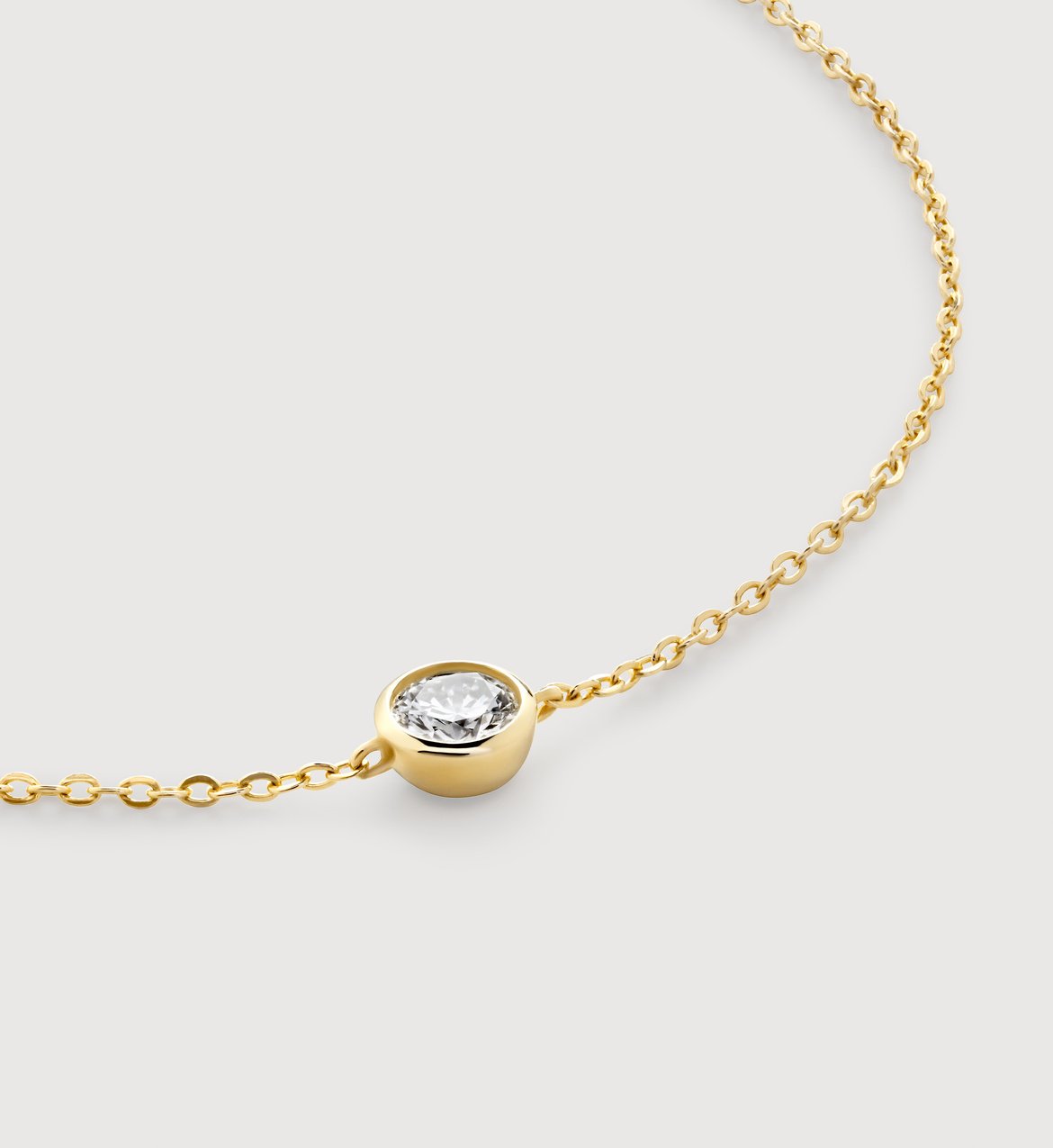 Lab Grown Diamond Solitaire Chain Bracelet in 14k Solid Gold and Lab ...